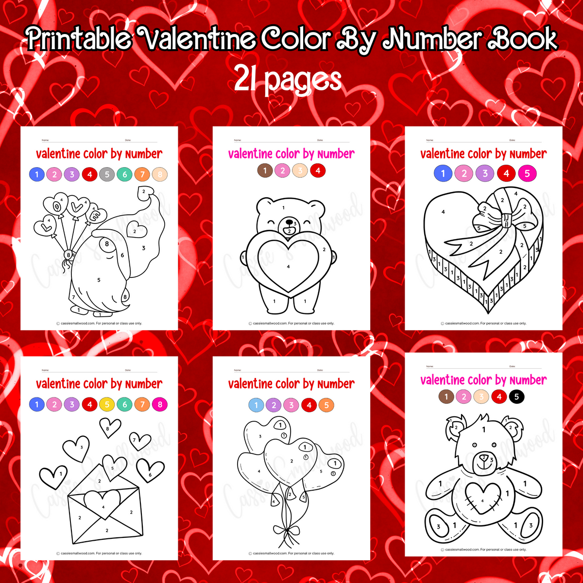 Printable Valentines Color By Number Book – Cassie Smallwood