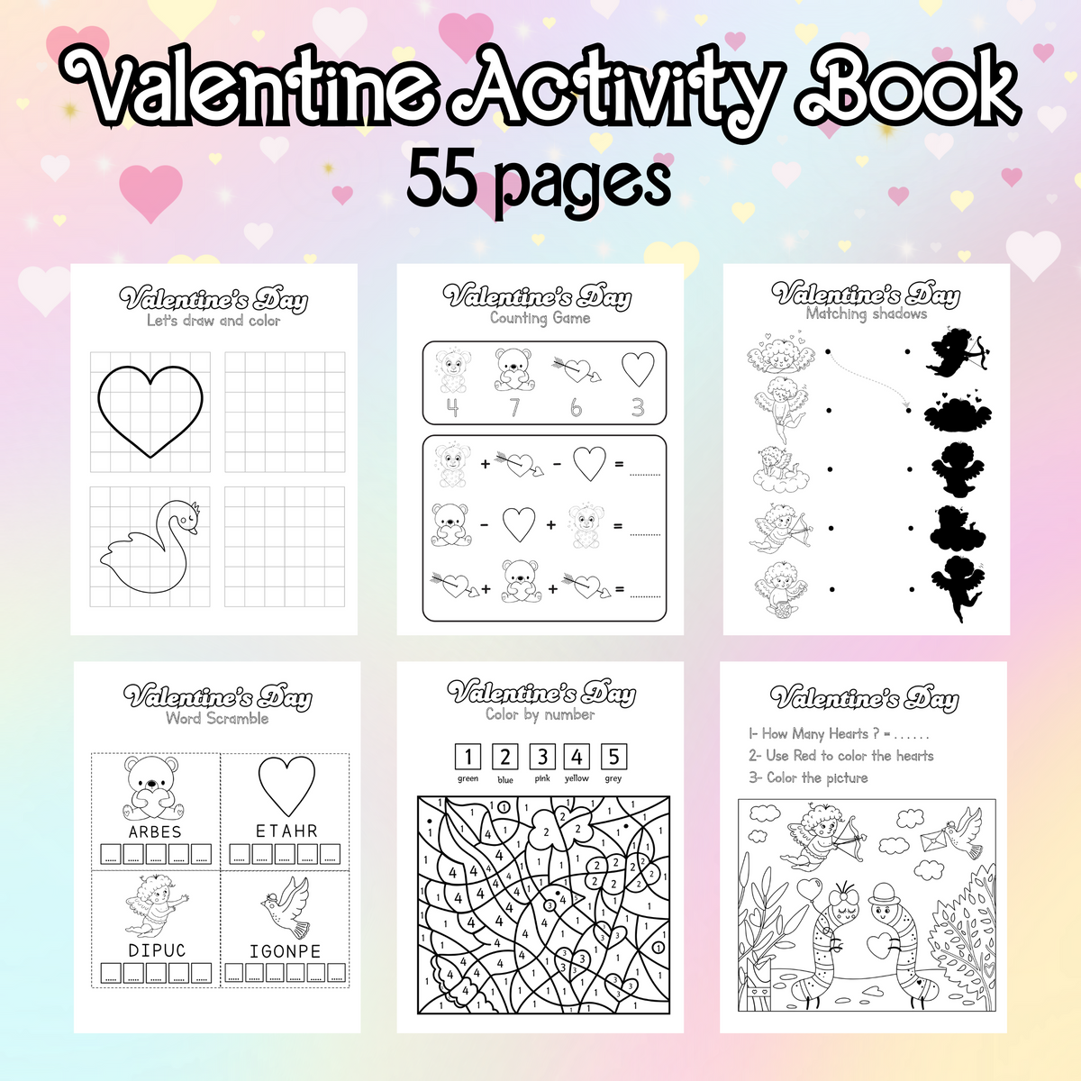 Printable Valentine's Day Activity And Coloring Book – Cassie Smallwood