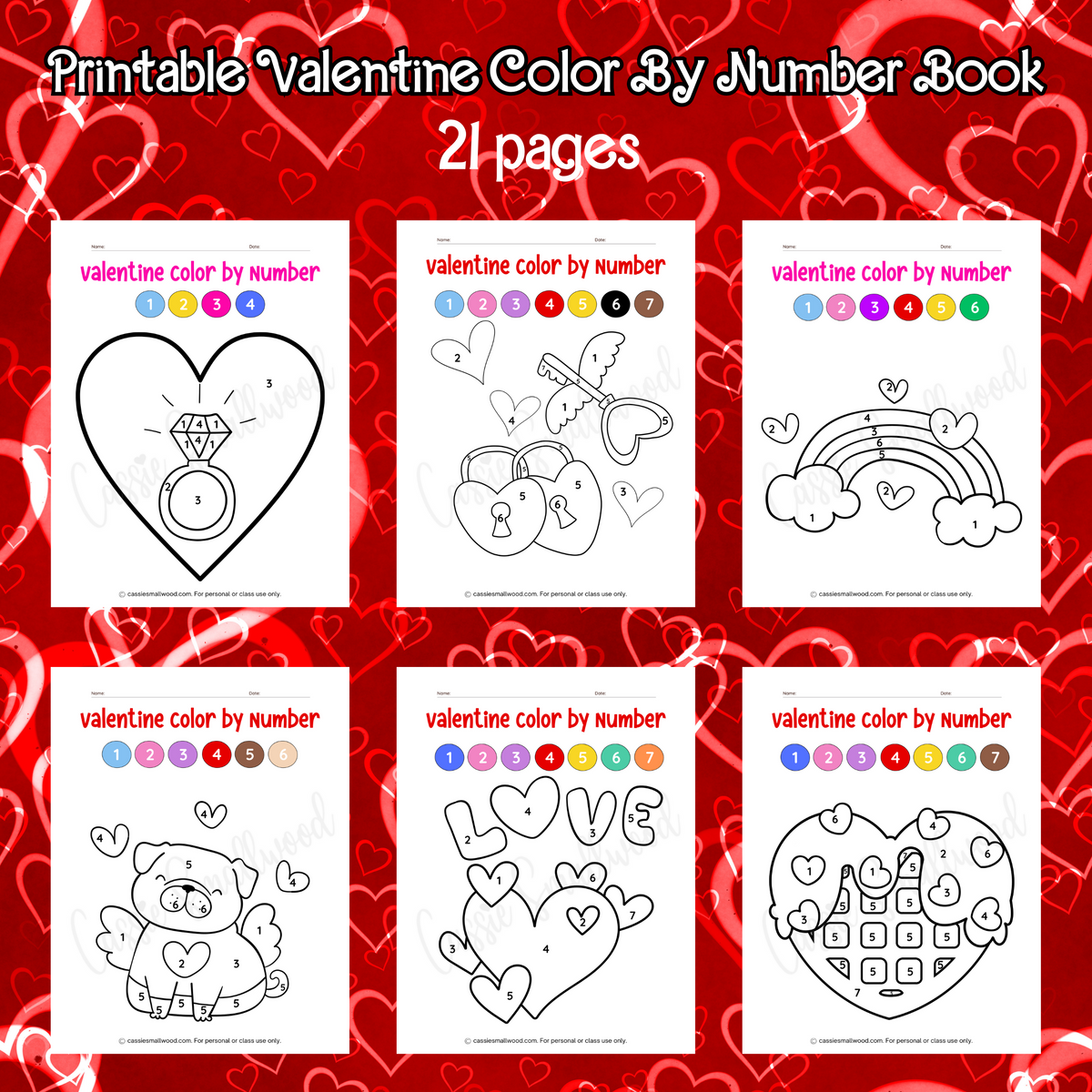 Printable Valentines Color By Number Book – Cassie Smallwood