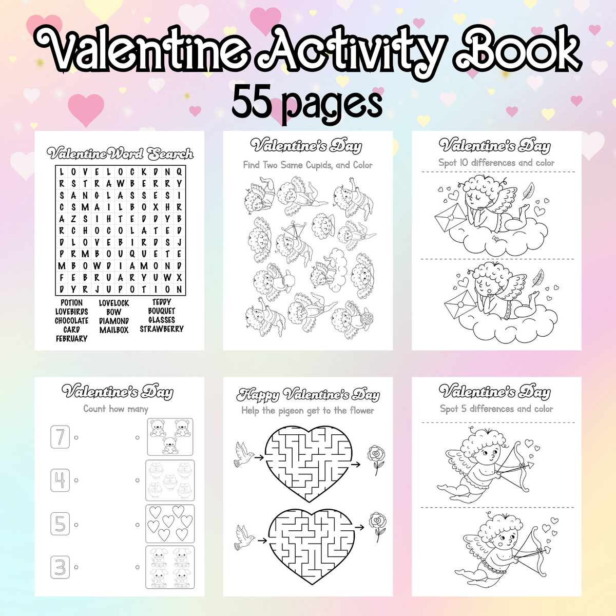 Printable Valentine's Day Activity And Coloring Book – Cassie Smallwood