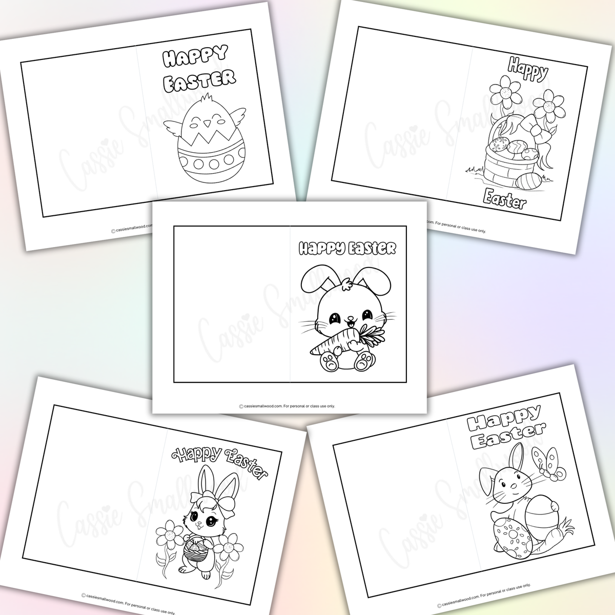 Easter Coloring Cards Printable (25 Pages) – Cassie Smallwood