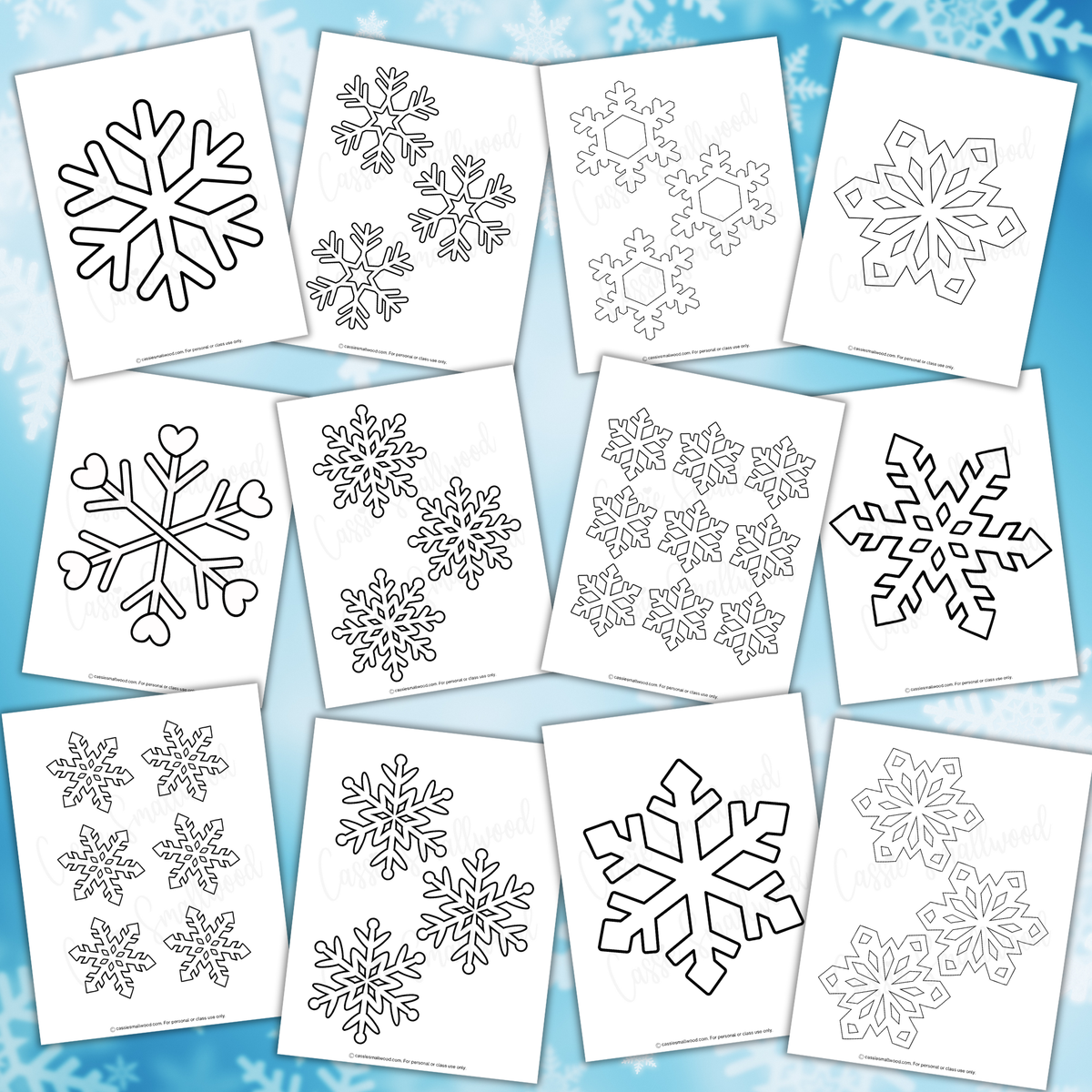 Printable Snowflake Templates (33 Pages) – Cassie Smallwood
