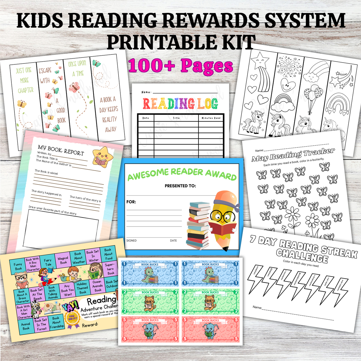 Kids Reading Reward System Printable Kit (100+ Pages) – Cassie Smallwood