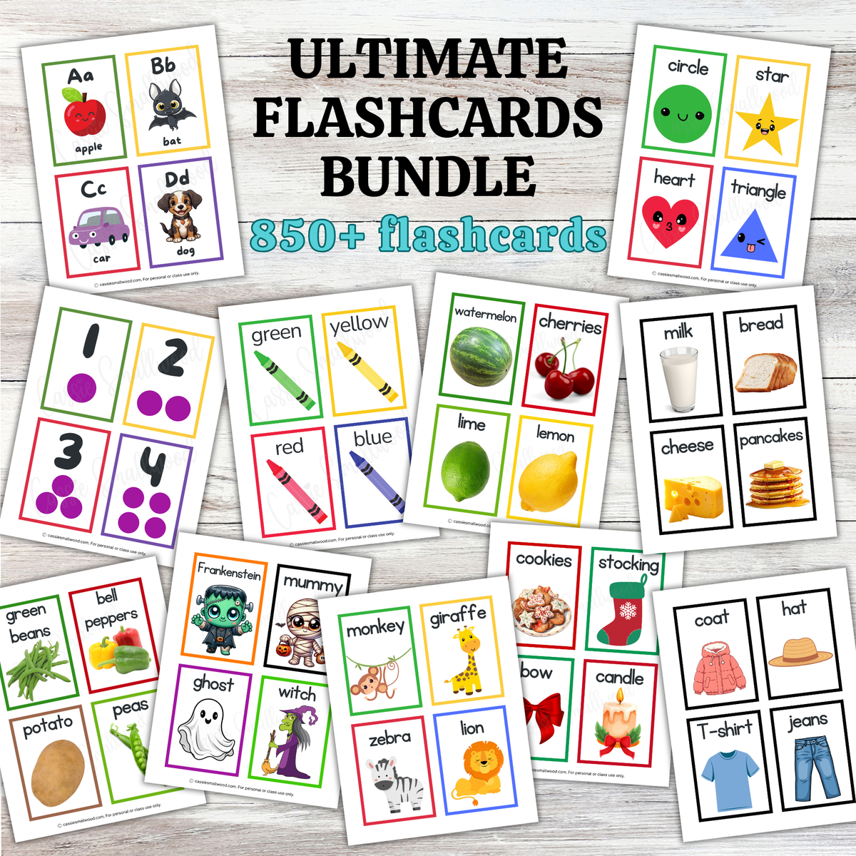 The Ultimate Learning Flashcards Bundle (850+ Printable Flash Cards Fo ...