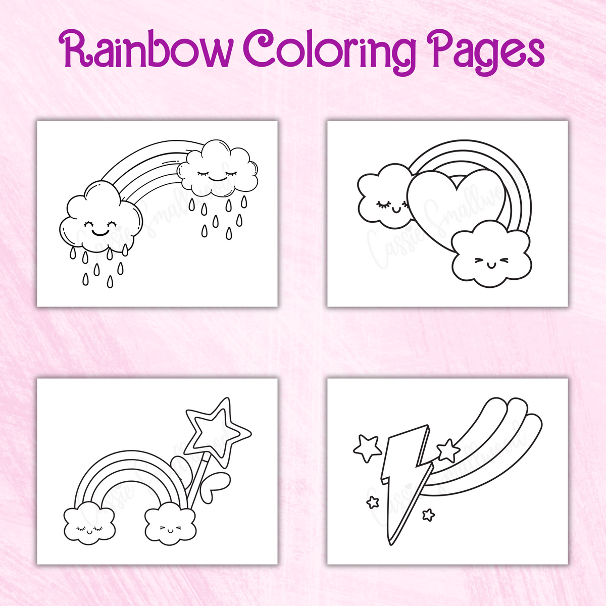 coloring book page rainbow