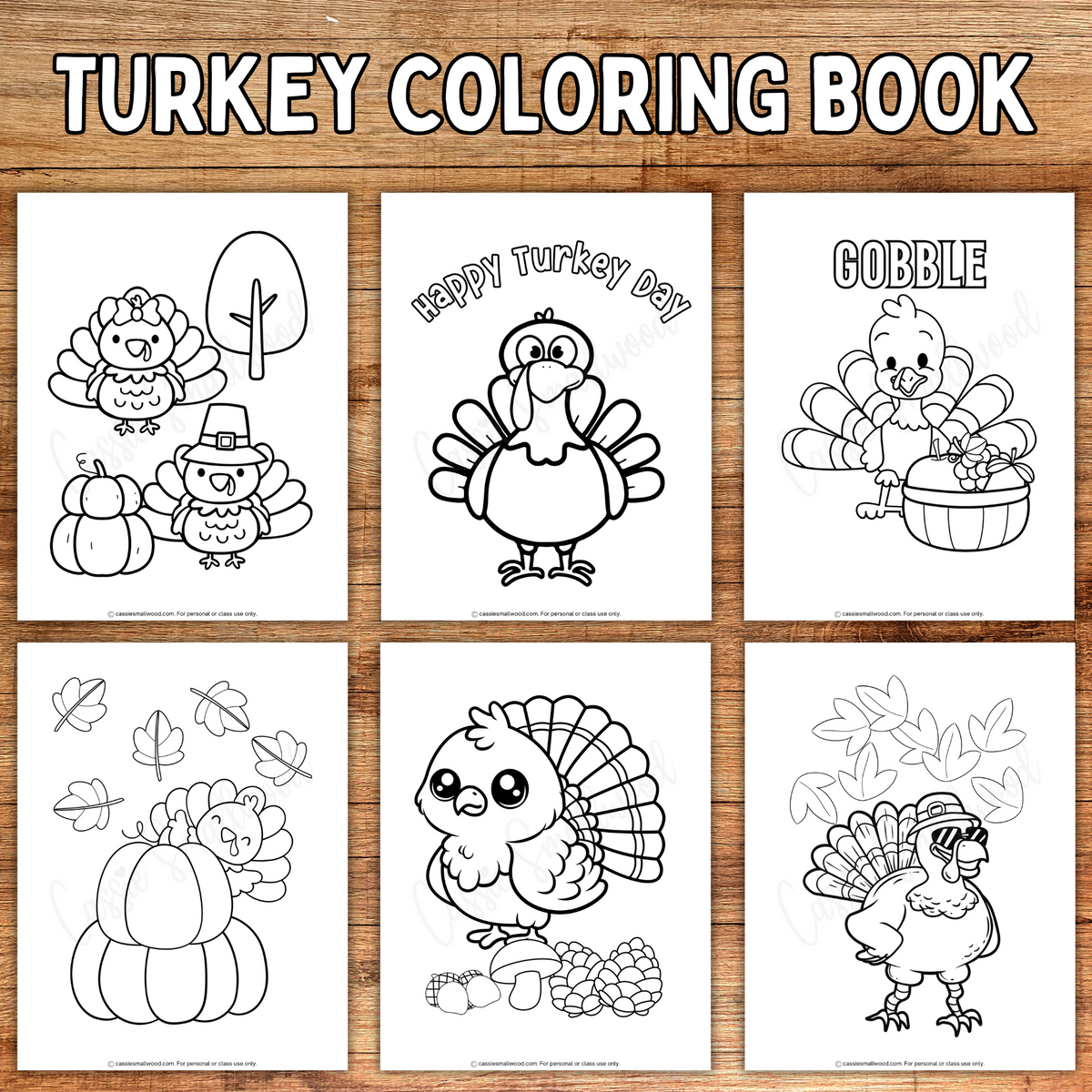 Printable Turkey Coloring Book (24 Turkey Coloring Pages) – Cassie ...