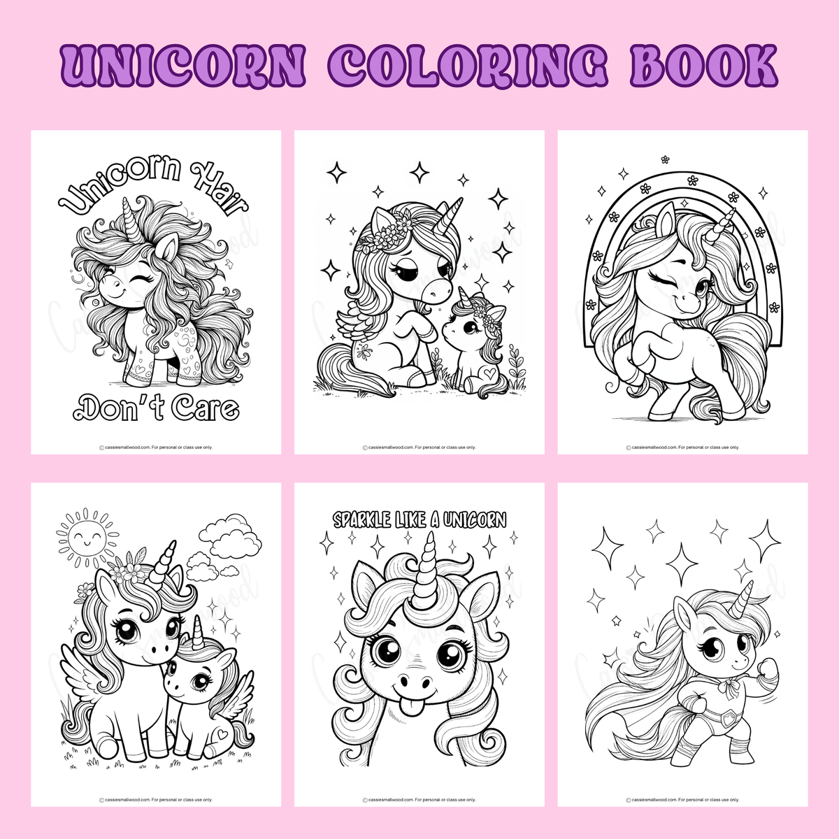 Printable Unicorn Coloring Book (47 Unicorn Coloring Pages) – Cassie ...