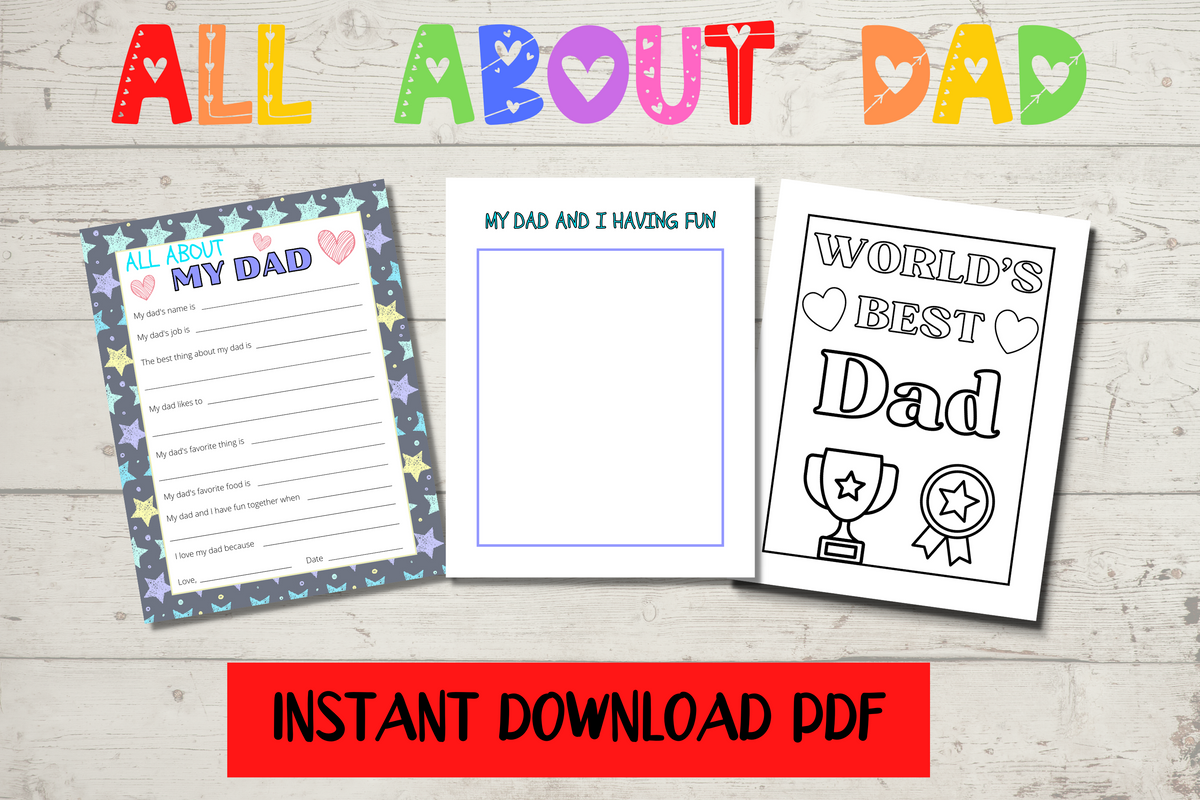 All About Dad Father's Day Printable Bundle – Cassie Smallwood