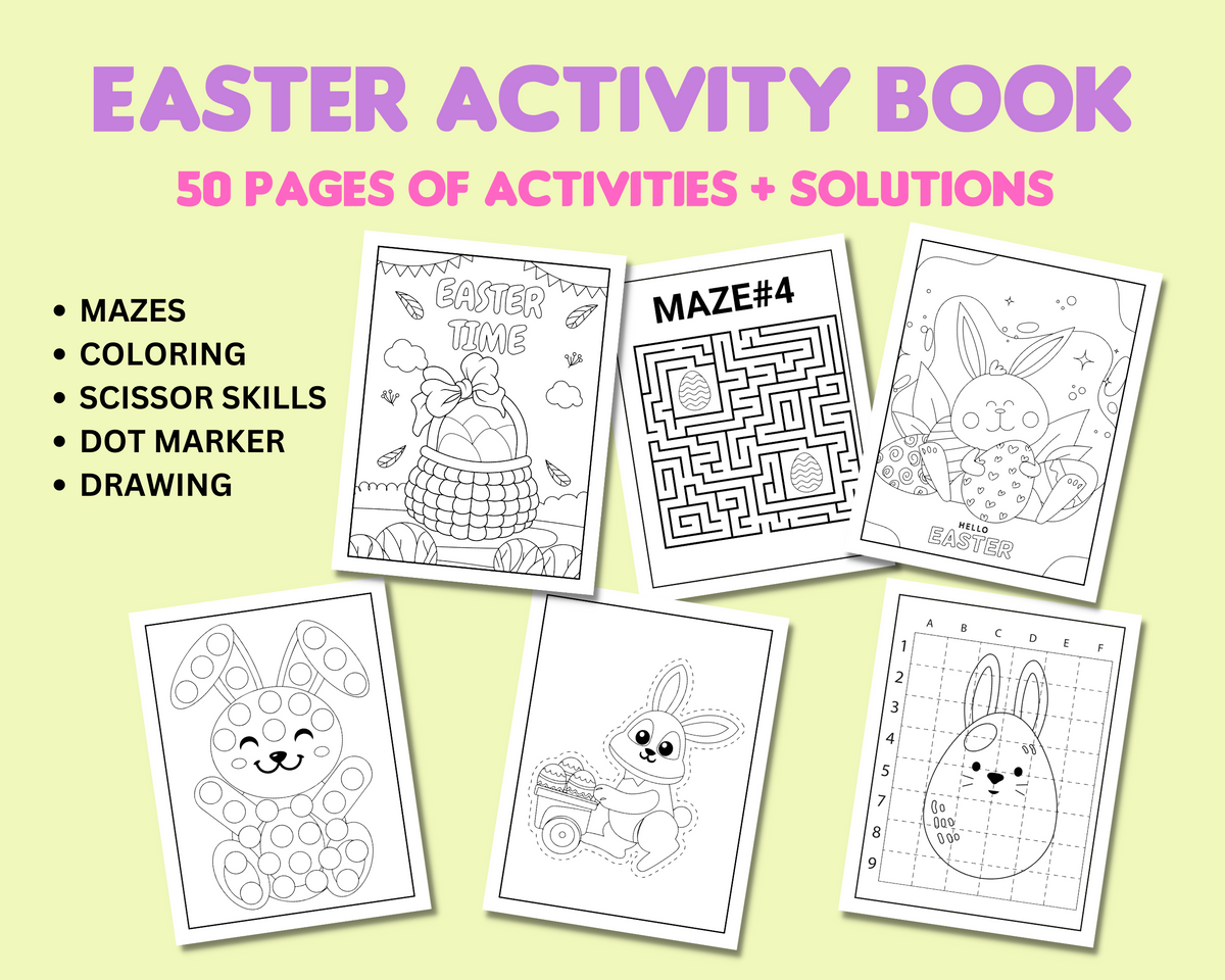 Easter Coloring Book And Activity Pages (53 Pages) – Cassie Smallwood