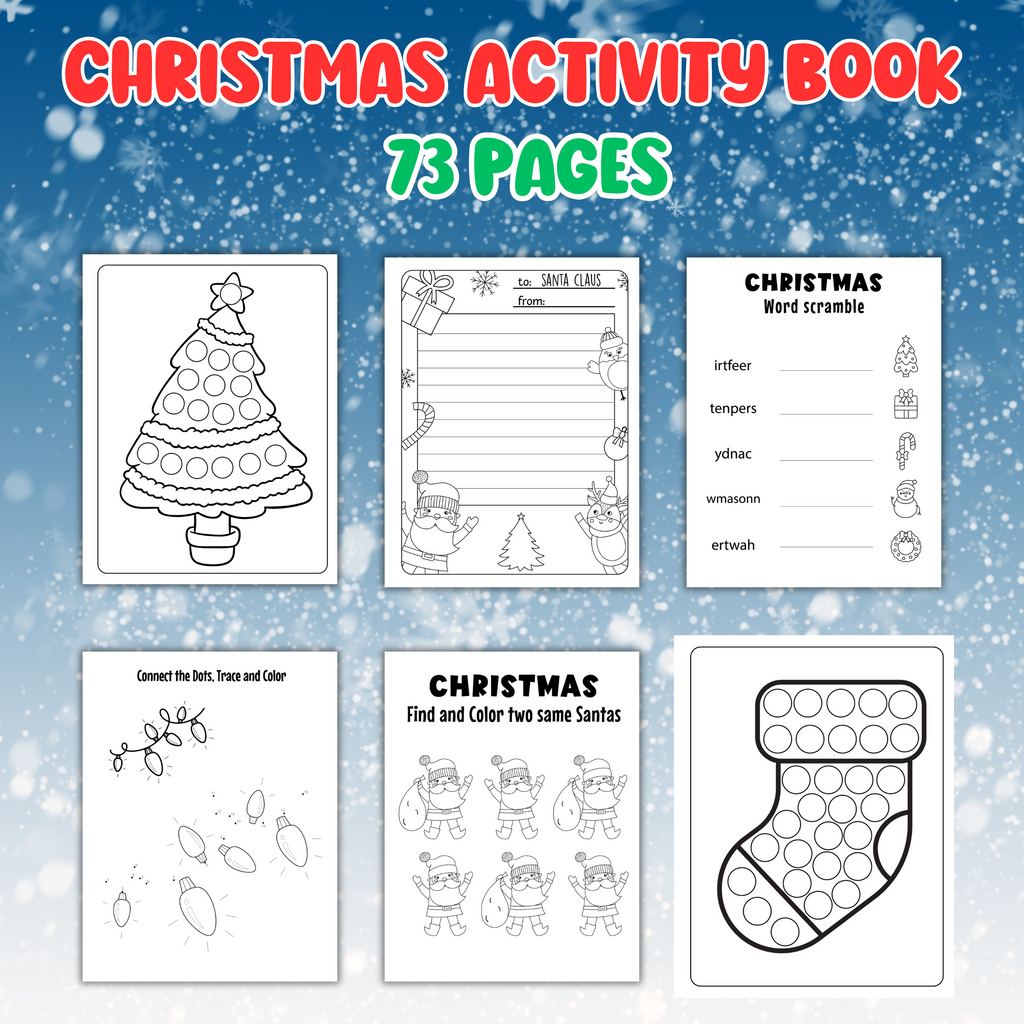 Printable Christmas Activity Worksheets, Puzzles, and Games Book ...