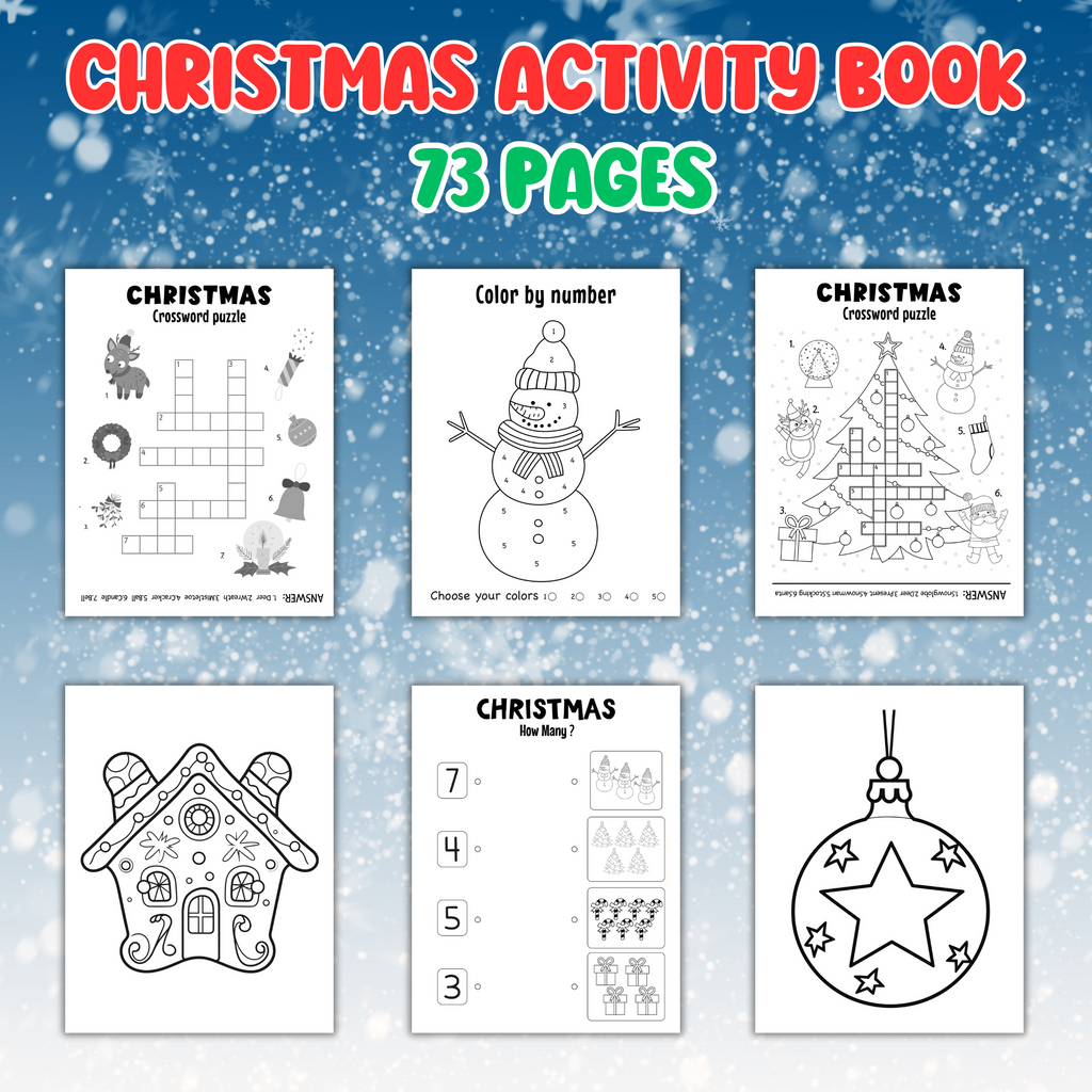 Printable Christmas Activity Worksheets, Puzzles, and Games Book ...