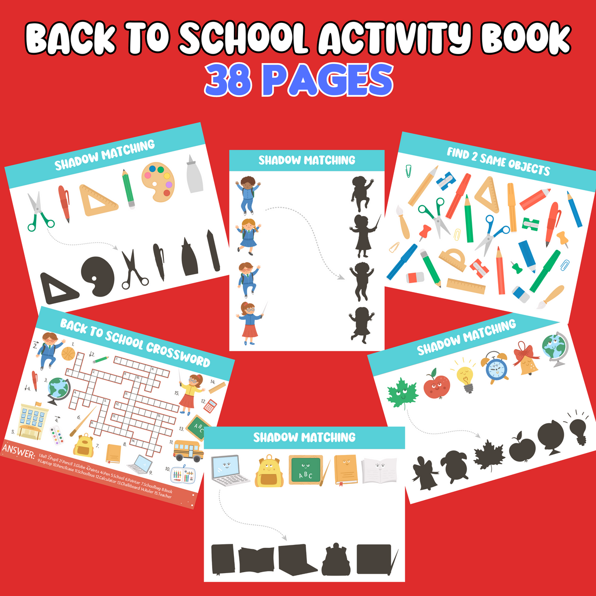 Printable Back To School Activity Book For Kids (38 Pages) – Cassie ...