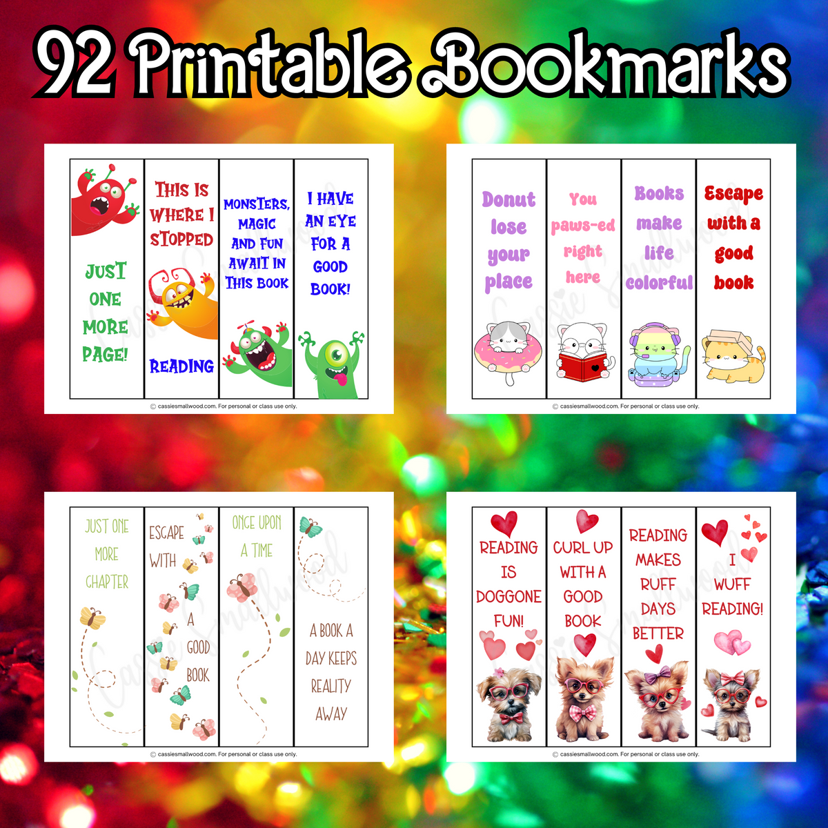 Cute Printable Bookmarks For Kids – Cassie Smallwood