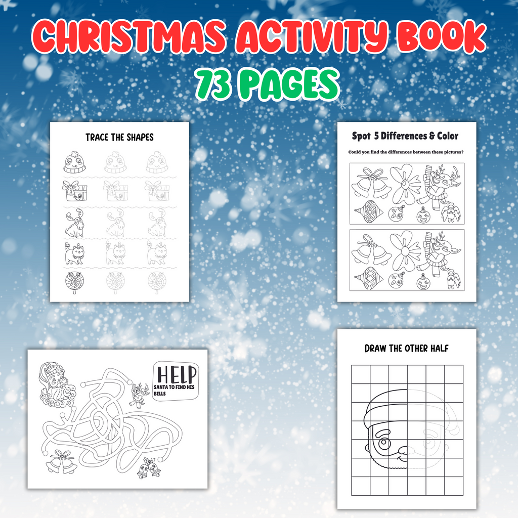 Printable Christmas Activity Worksheets, Puzzles, and Games Book ...