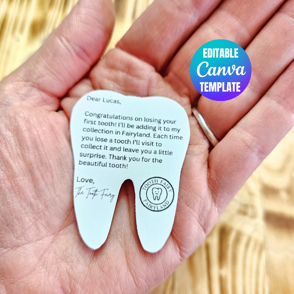Printable First Tooth Fairy Letter Editable Canva Template – Cassie ...