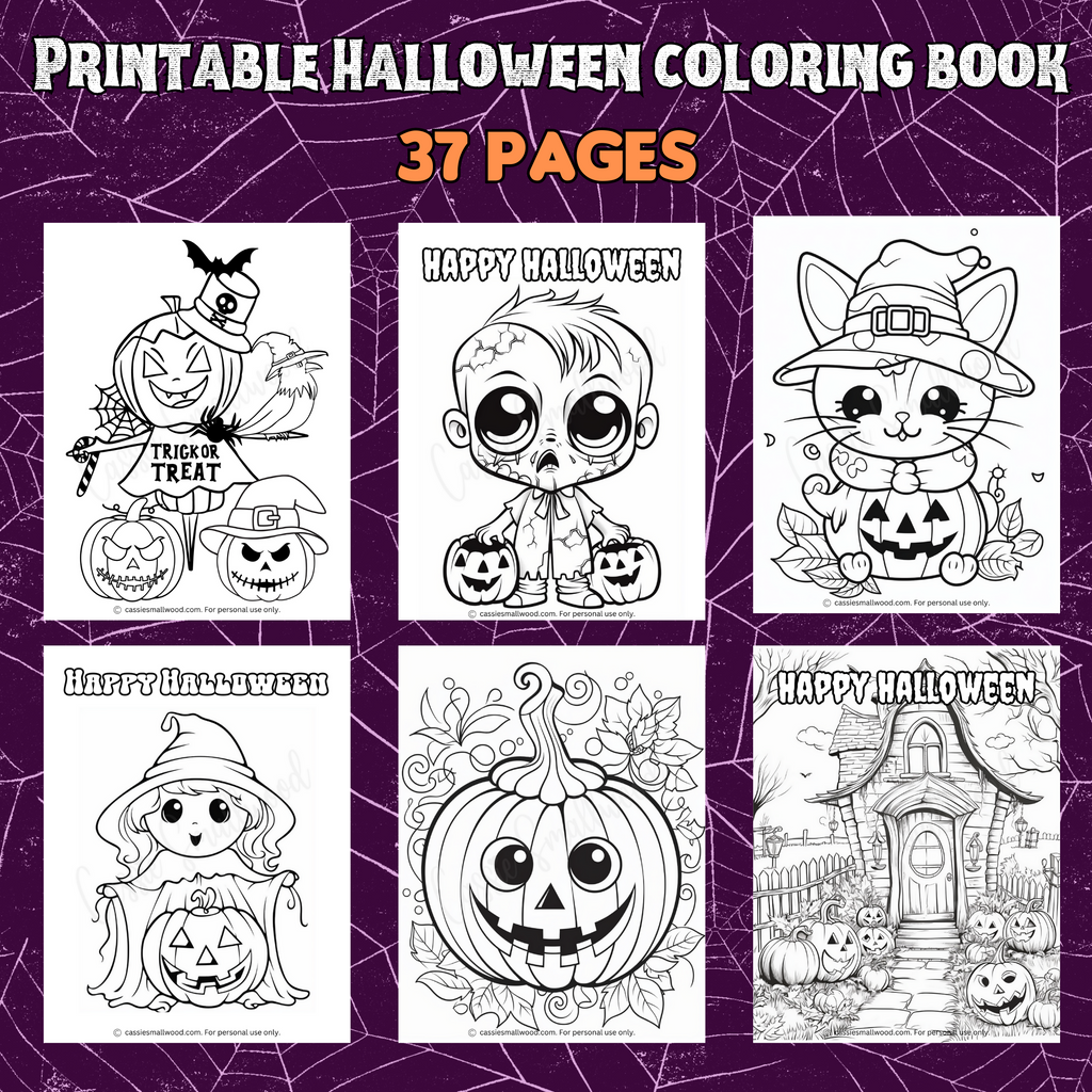 Printable Halloween Coloring Book (37 Pages) – Cassie Smallwood