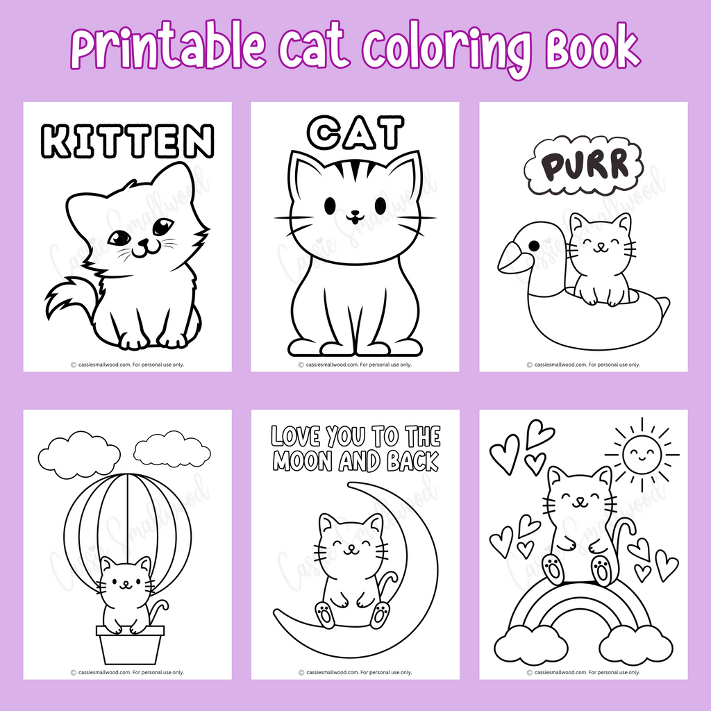 Printable Cat Coloring Book (37 Pages) – Cassie Smallwood