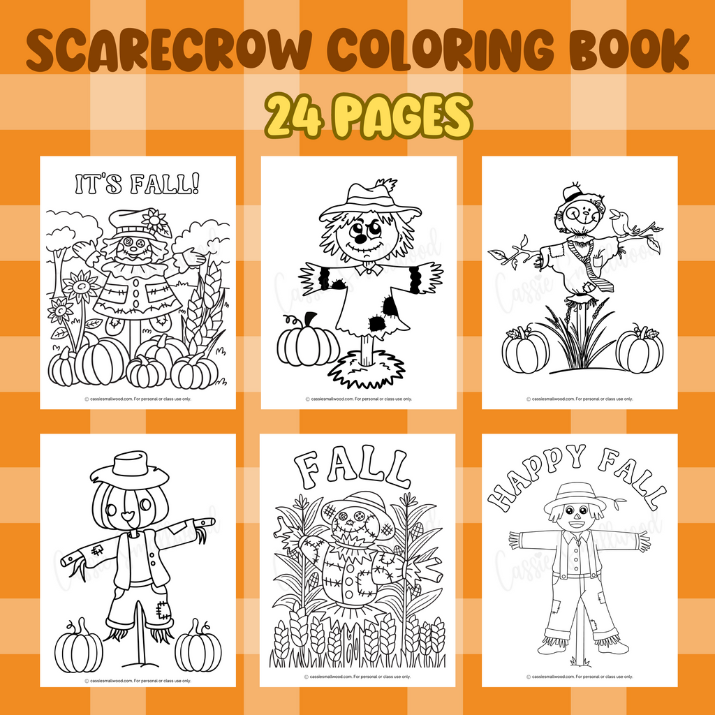 Printable Scarecrow Coloring Book (24 Pages) – Cassie Smallwood