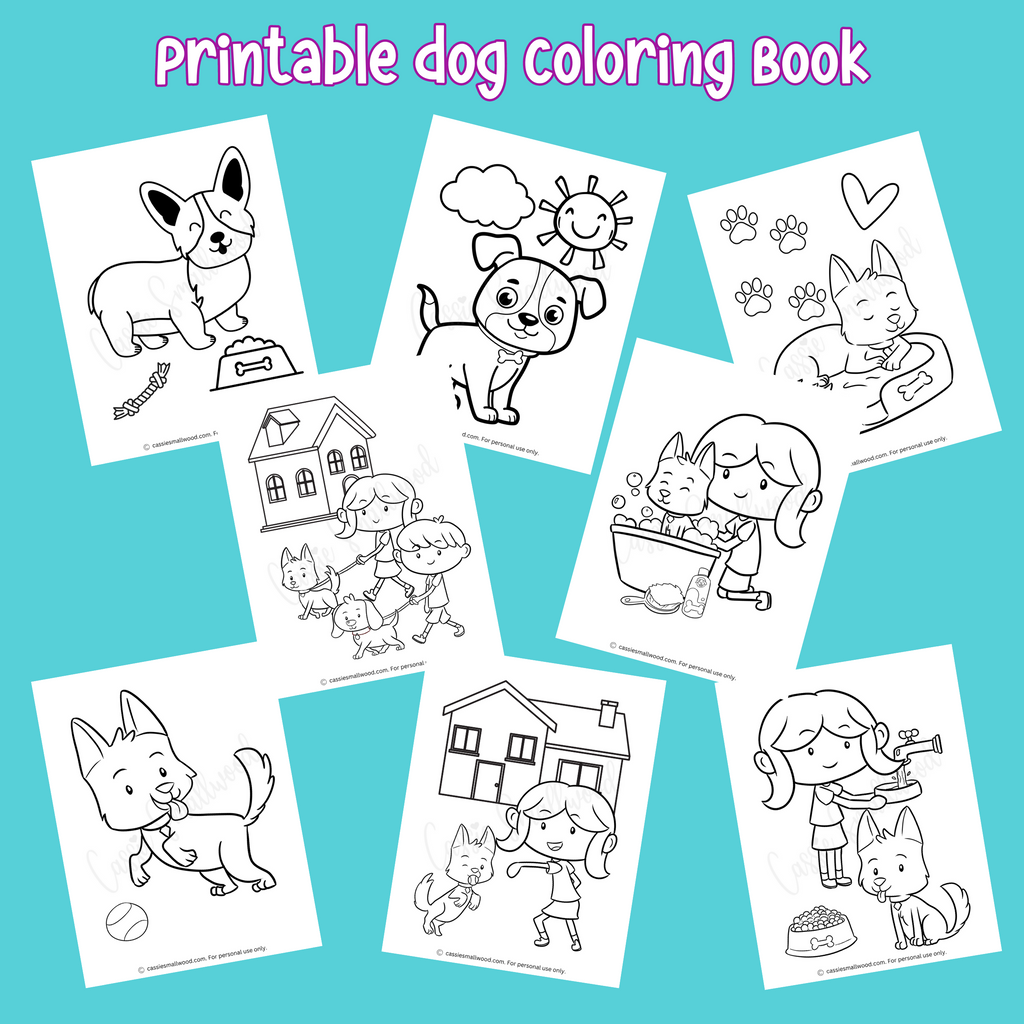 Printable Dog Coloring Book (40 Pages) – Cassie Smallwood
