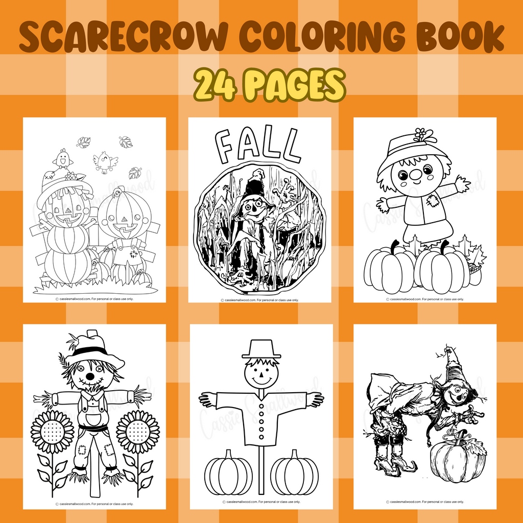 Printable Scarecrow Coloring Book (24 Pages) – Cassie Smallwood