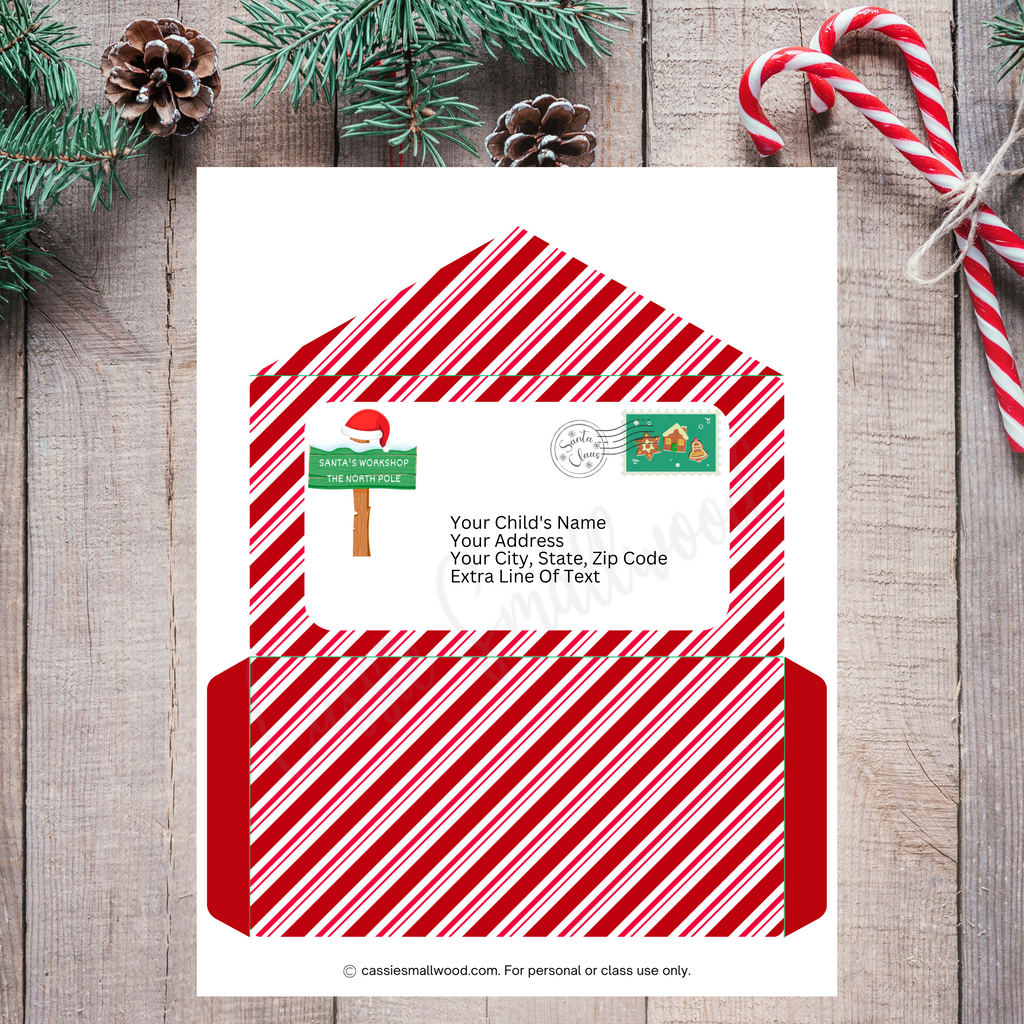 Editable Santa Claus Letter Envelope Template – Cassie Smallwood
