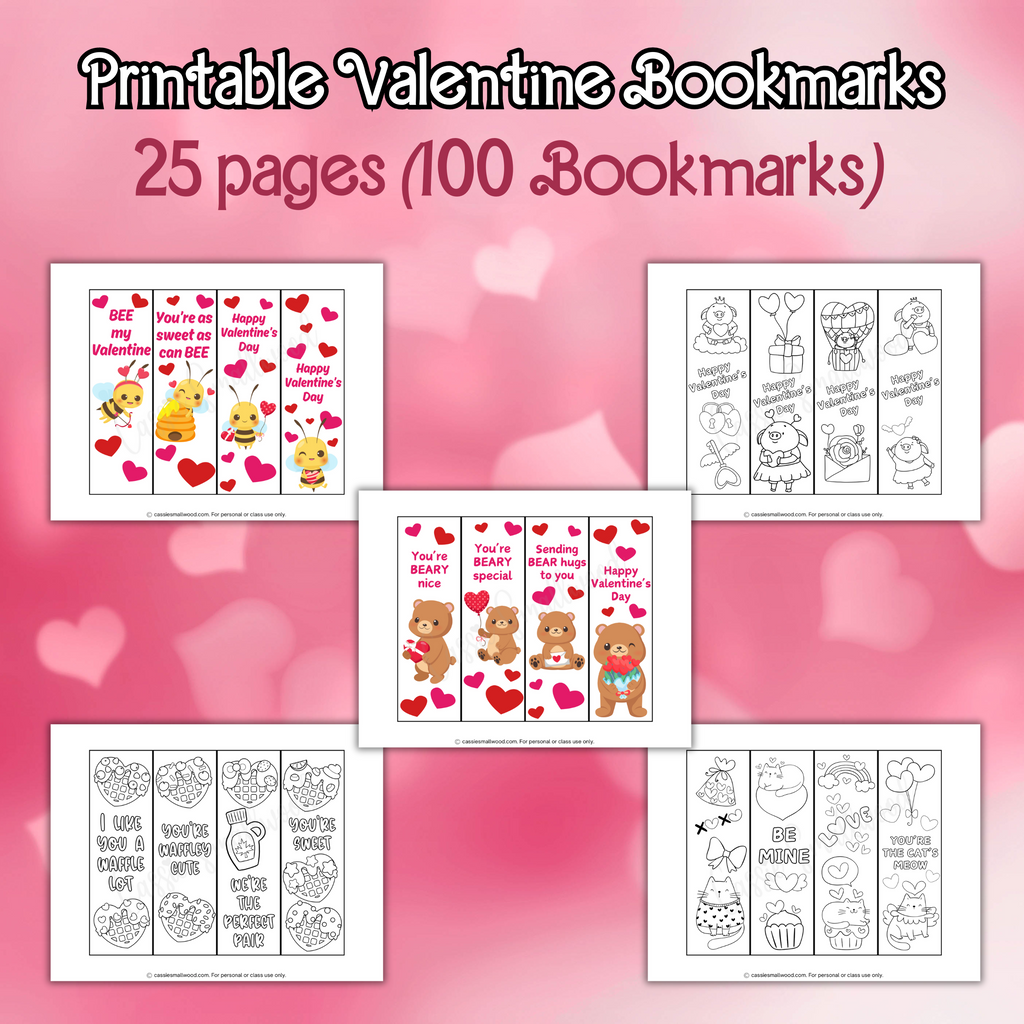Printable Valentine Bookmarks – Cassie Smallwood