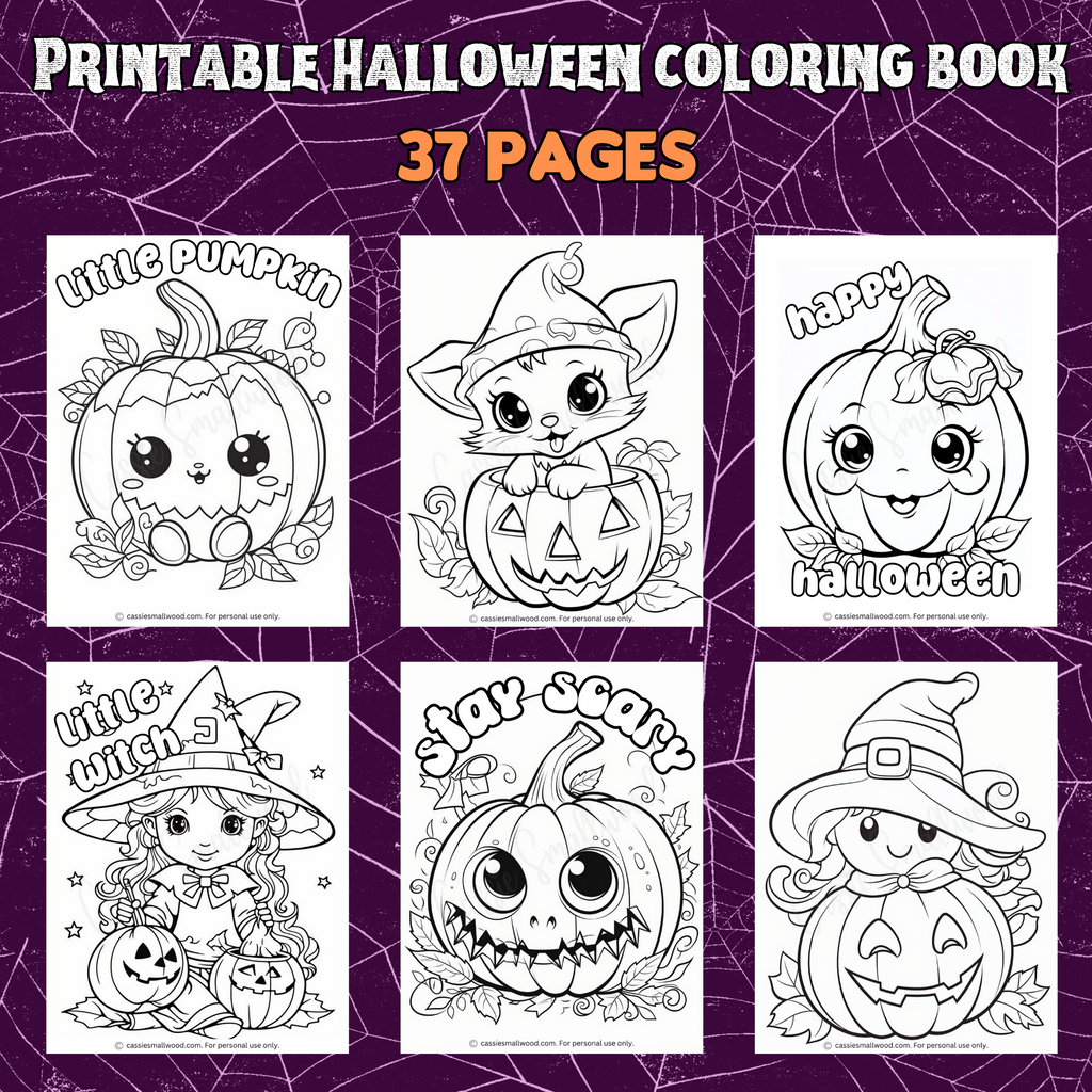 Printable Halloween Coloring Book (37 Pages) – Cassie Smallwood
