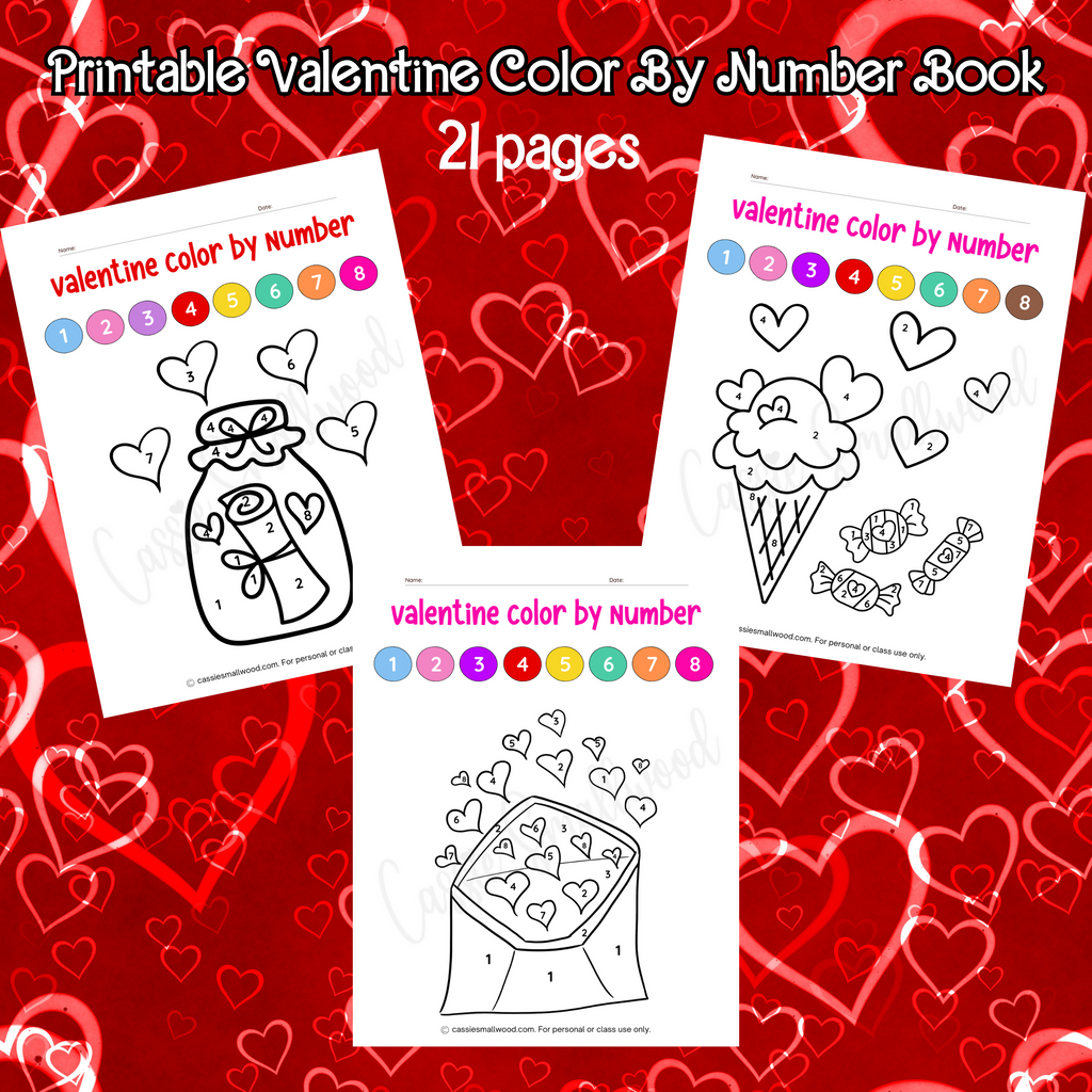 Printable Valentines Color By Number Book – Cassie Smallwood