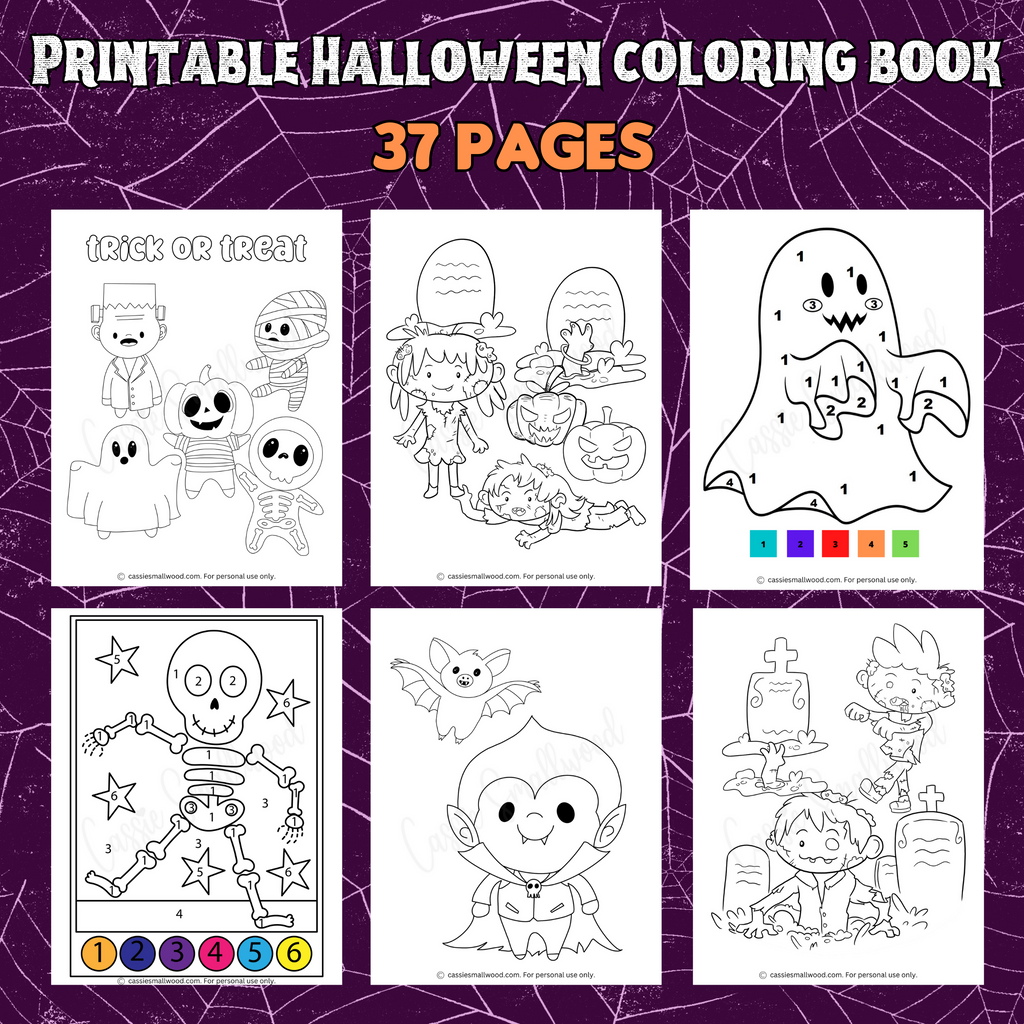Printable Halloween Coloring Book (37 Pages) – Cassie Smallwood