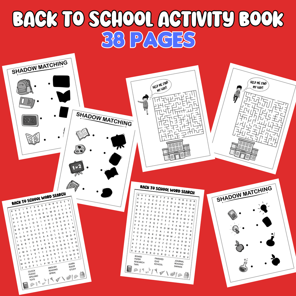Printable Back To School Activity Book For Kids (38 Pages) – Cassie ...