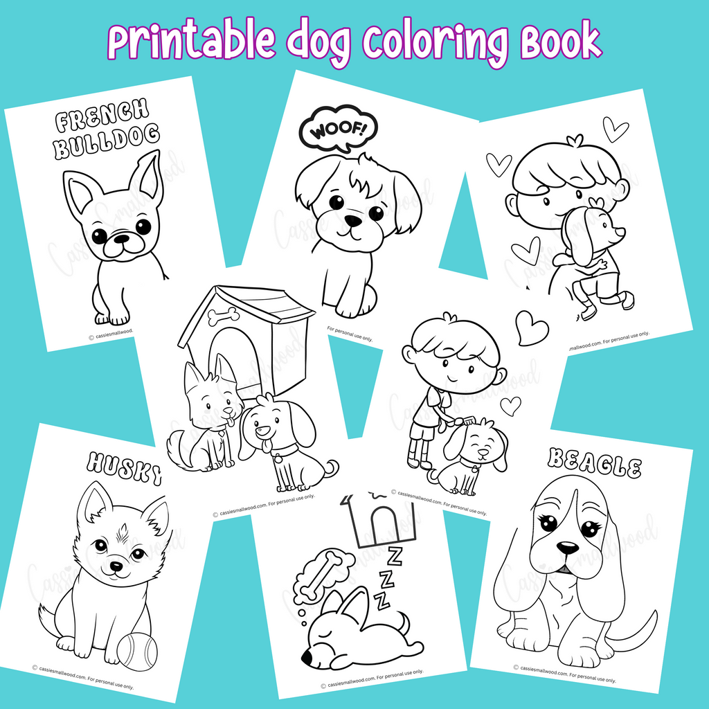 Printable Dog Coloring Book (40 Pages) – Cassie Smallwood
