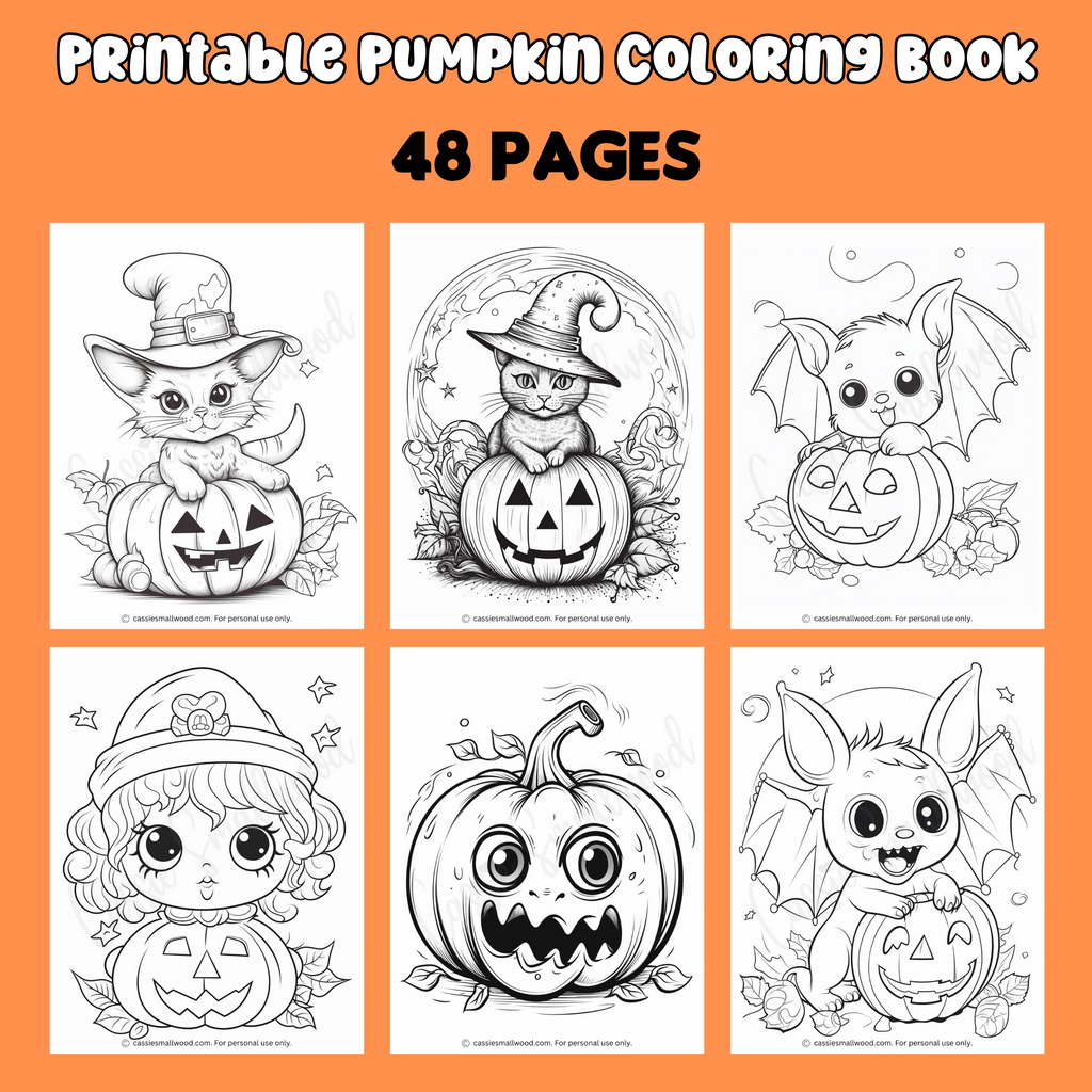 Printable Pumpkin Coloring Book (48 Pages) – Cassie Smallwood
