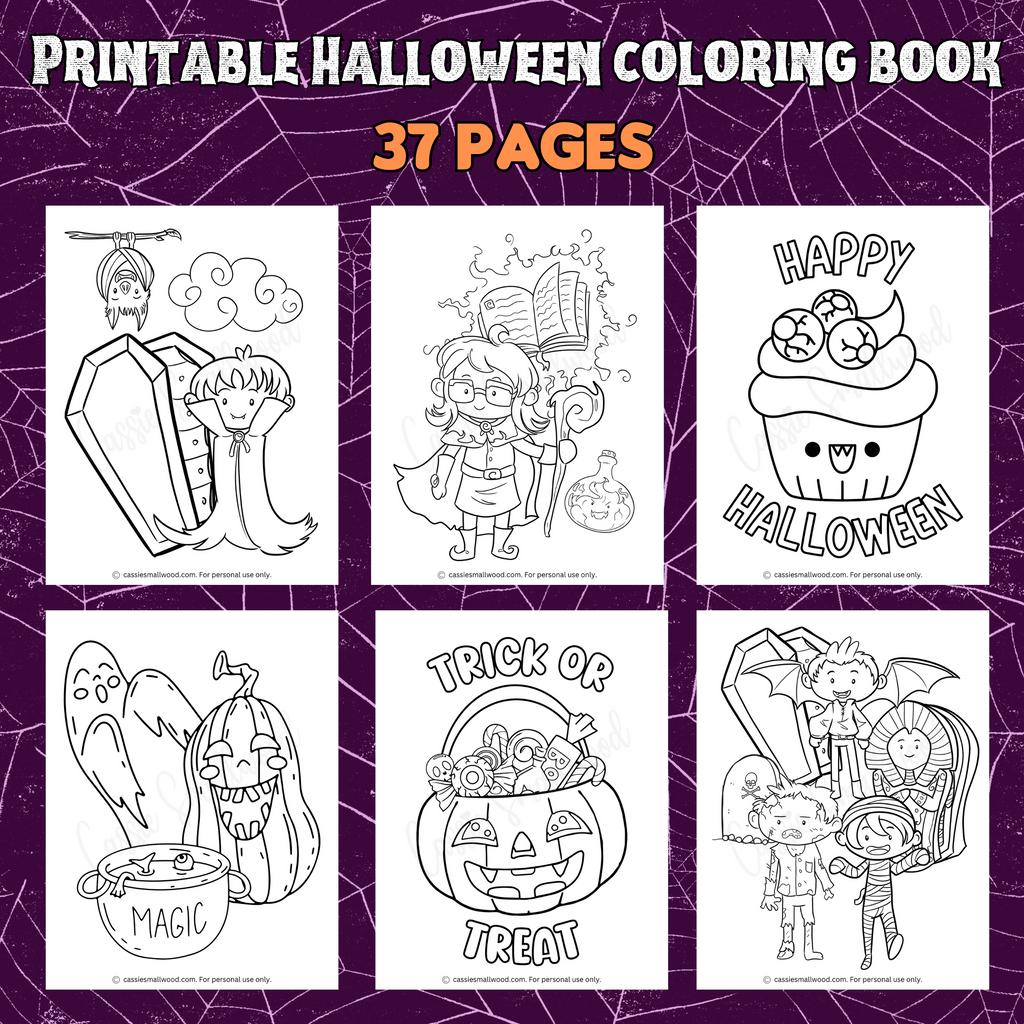 Printable Halloween Coloring Book (37 Pages) – Cassie Smallwood