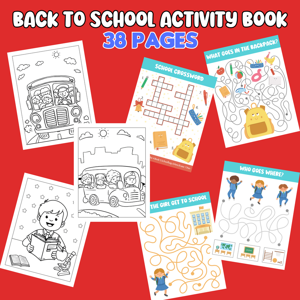 Printable Back To School Activity Book For Kids (38 Pages) – Cassie ...