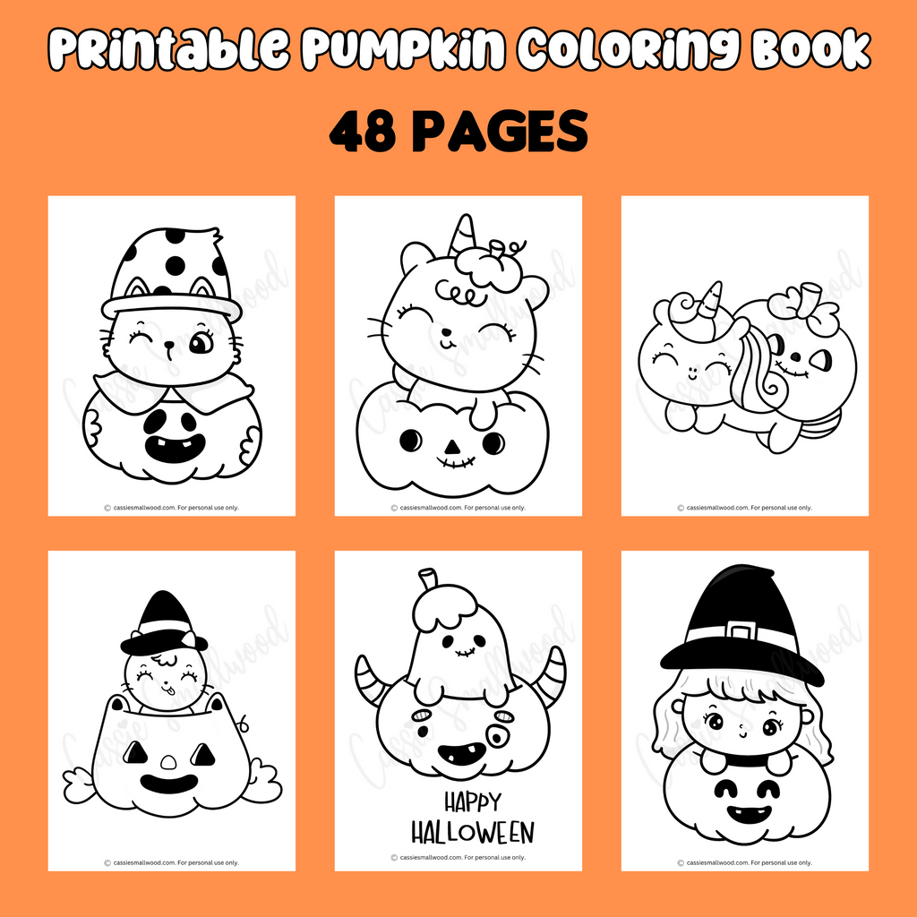 Printable Pumpkin Coloring Book (48 Pages) – Cassie Smallwood