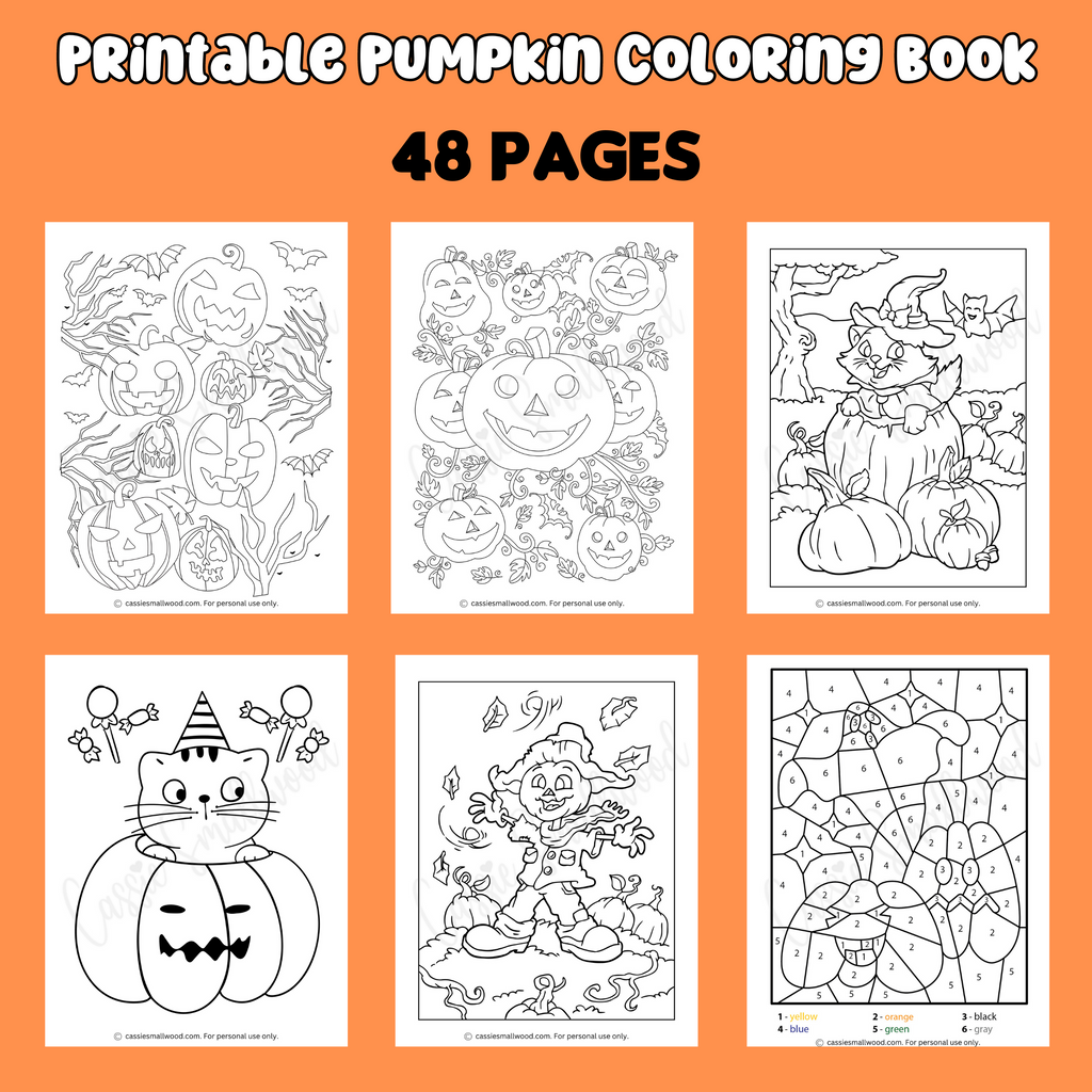 Printable Pumpkin Coloring Book (48 Pages) – Cassie Smallwood