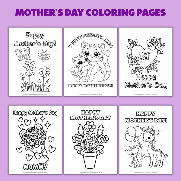 Printable Mother's Day Coloring Book (30 Happy Mother's Day Coloring P ...