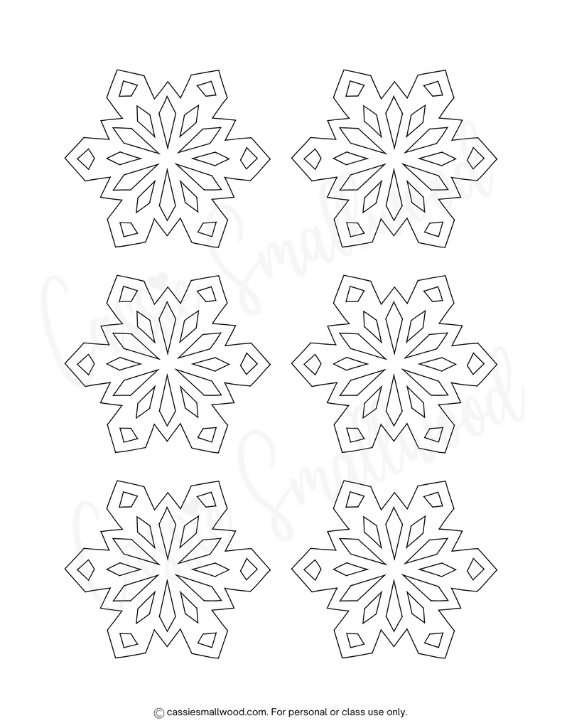 Printable Snowflake Templates (33 Pages) – Cassie Smallwood