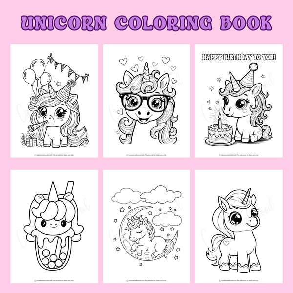 free coloring book pages unicorn