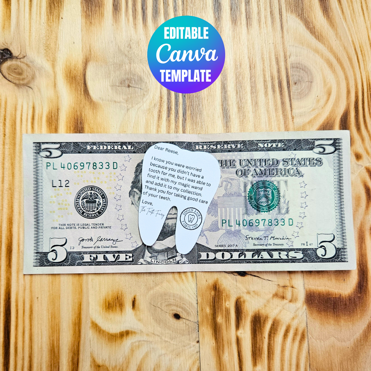Editable Missing Tooth Fairy Letter For Swallowed Tooth Canva Template ...
