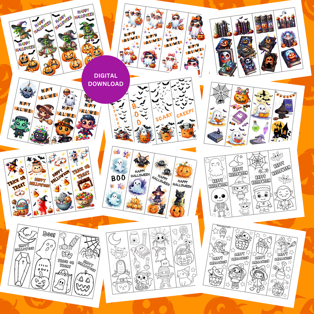 48 Cute Printable Halloween Bookmarks – Cassie Smallwood