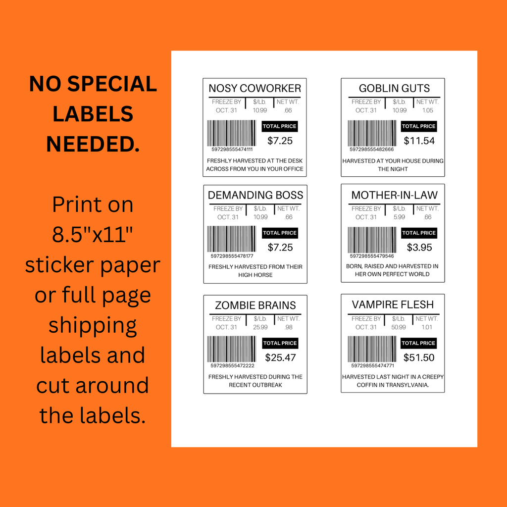 Printable Fake Meat Labels For Halloween Red Velvet Crispy Rice Treats ...