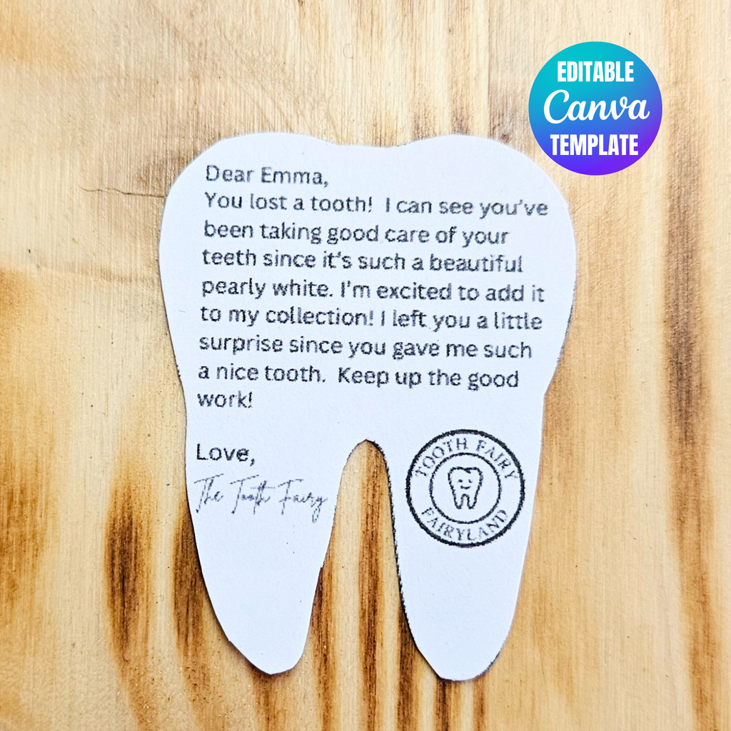 Tiny Editable Personlized Tooth Fairy Letter Printable Template ...