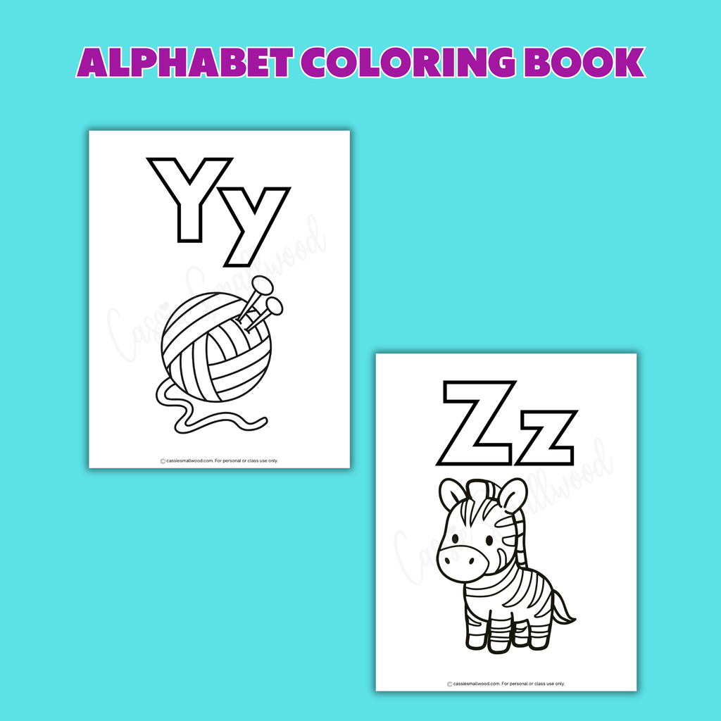 Printable Alphabet Coloring Book A-Z (26 ABC Coloring Pages) – Cassie ...