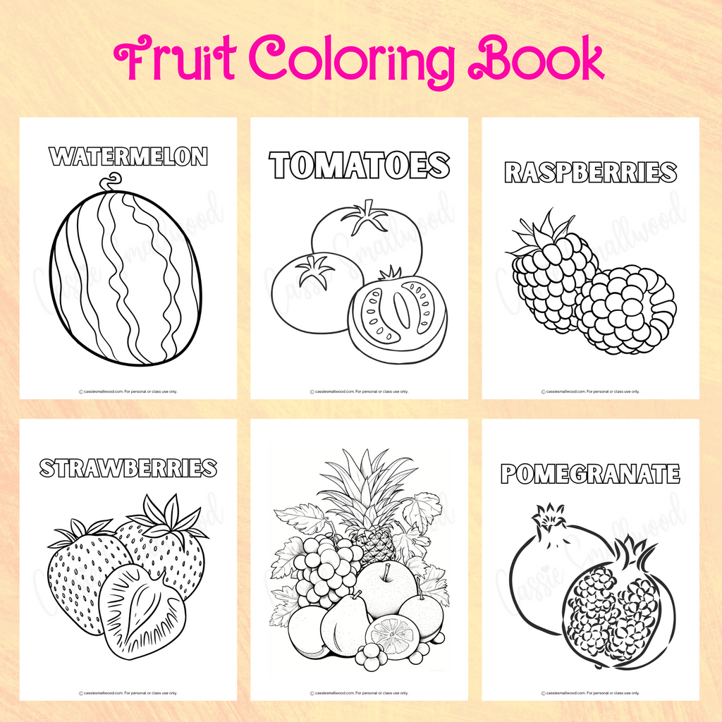 Printable Fruit Coloring Book (38 Fruit Coloring Pages) – Cassie Smallwood