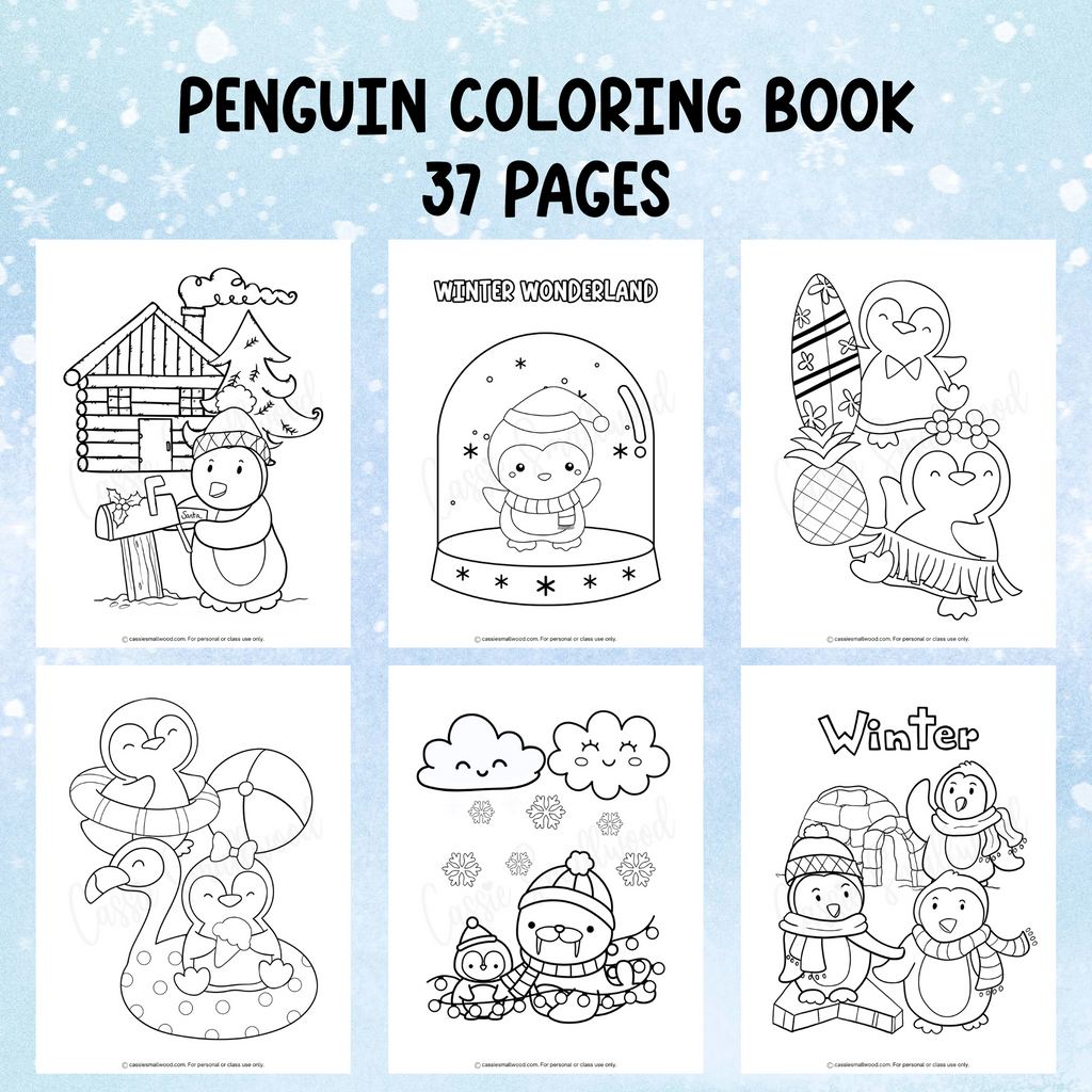 Printable Penguin Coloring Book (37 Penguin Coloring Pages) – Cassie ...