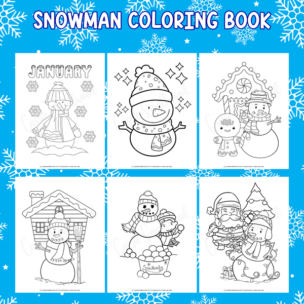 Printable Snowman Coloring Book (41 Snowman Coloring Pages) – Cassie ...