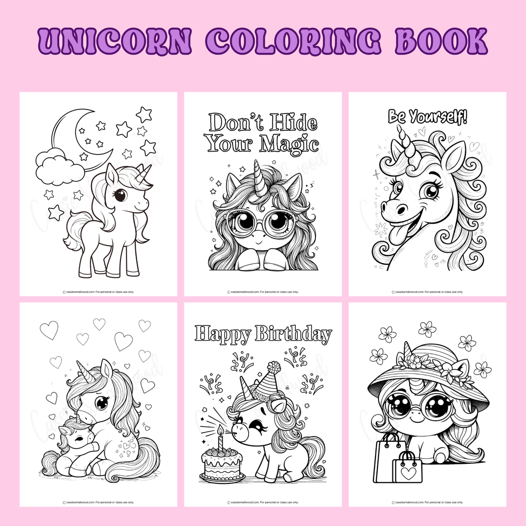 Printable Unicorn Coloring Book (47 Unicorn Coloring Pages) – Cassie ...