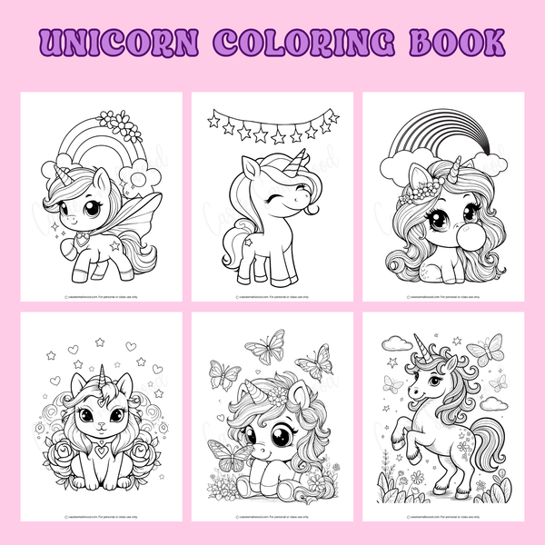 printable unicorn coloring pages easy