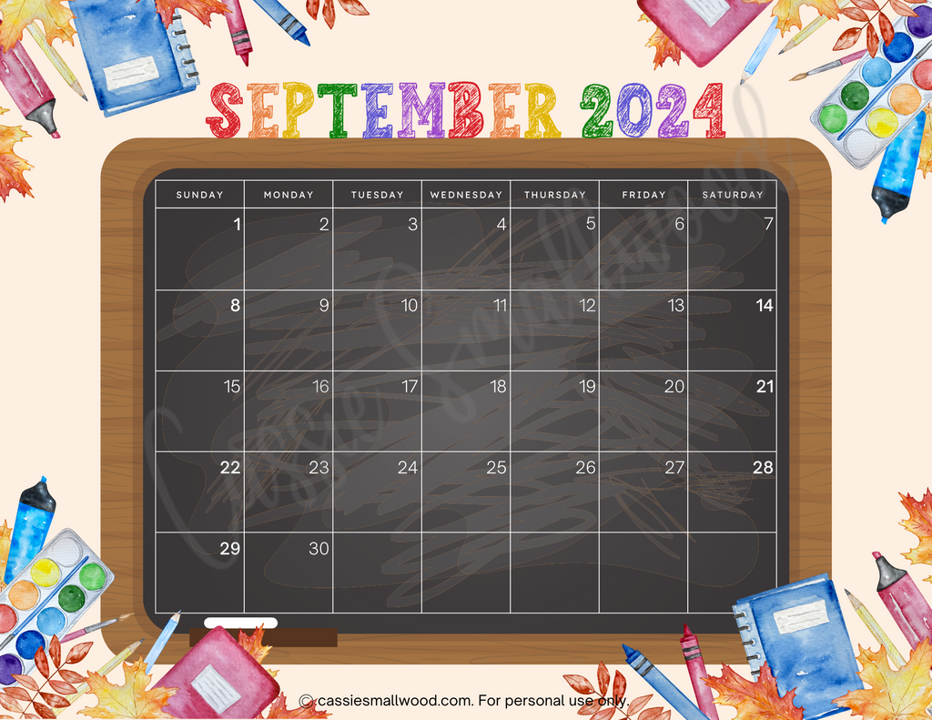 Printable 2024 Monthly Calendar – Cassie Smallwood